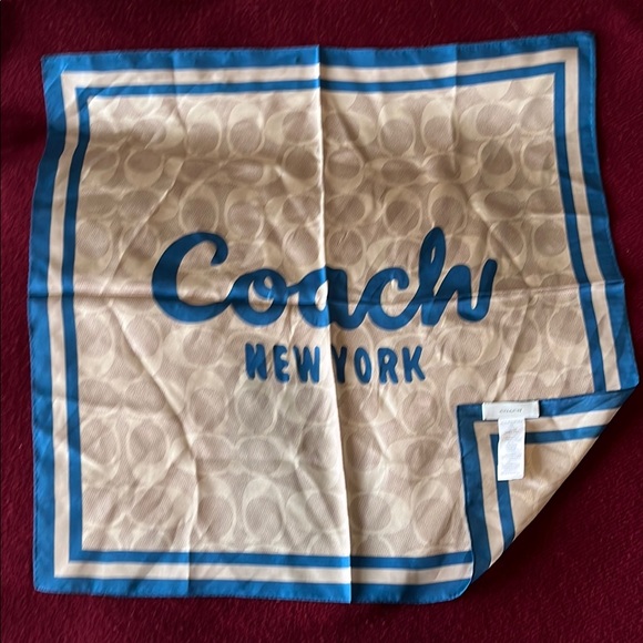 Coach | Accessories | Coach Blue And Cream Nwot Scarf 2 Tiny Spots See ...